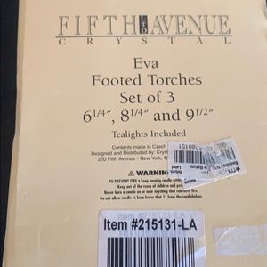 Fifth Avenue | Accents | Fifth Avenue Crystal Eva Footed Torches | Poshmark